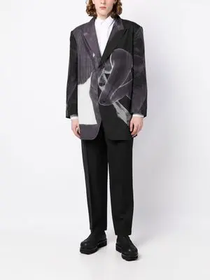 Yohji Yamamoto Graphic-print Single-breasted Blazer