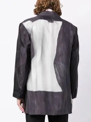 Yohji Yamamoto Graphic-print Single-breasted Blazer