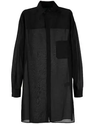 Yohji Yamamoto Double-collar Long Shirt