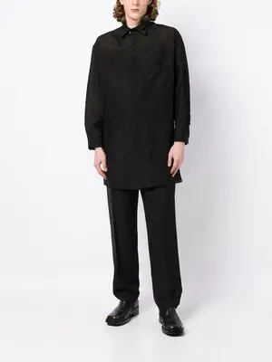 Yohji Yamamoto Double-collar Long Shirt