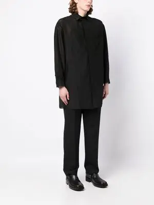 Yohji Yamamoto Double-collar Long Shirt