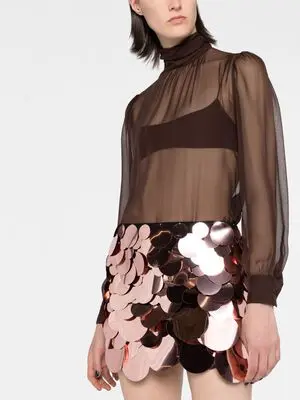 Attico Sequin-embellished Mini Skirt - Black