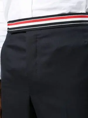 Thom Browne Rwb-waistband Cropped Trousers - Blue