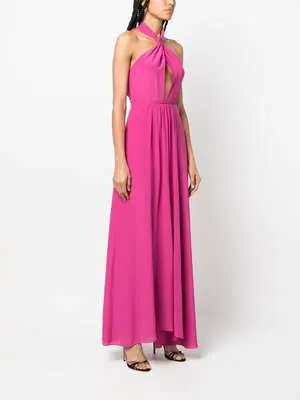 Patrizia Pepe Long Cut-out Silk Dress