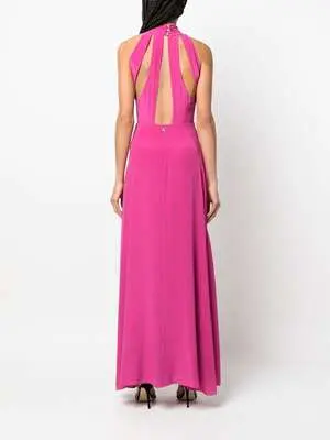 Patrizia Pepe Long Cut-out Silk Dress