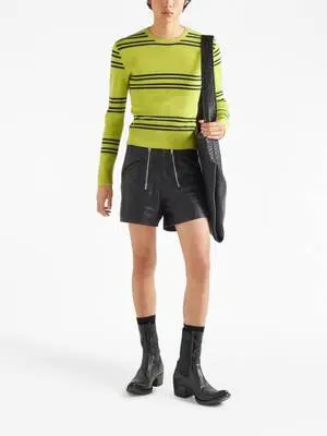Prada Striped Lambswool Jumper - Green