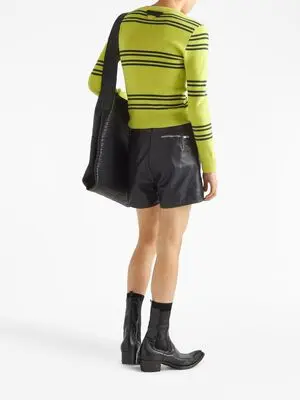 Prada Striped Lambswool Jumper - Green