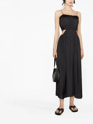 Maje Pleated Cut-out Midi Dress