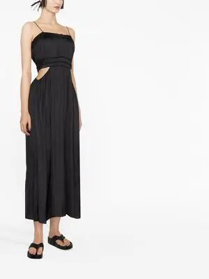 Maje Pleated Cut-out Midi Dress