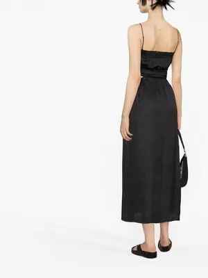 Maje Pleated Cut-out Midi Dress