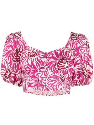 Diane Von Furstenberg Floral-print Short-sleeve Top