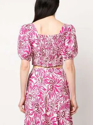 Diane Von Furstenberg Floral-print Short-sleeve Top