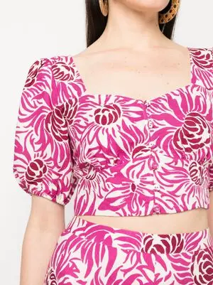 Diane Von Furstenberg Floral-print Short-sleeve Top