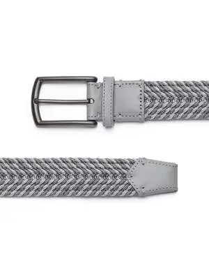 Zegna Braided Canvas Belt - Grey