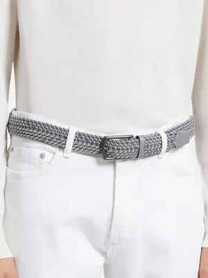Zegna Braided Canvas Belt - Grey