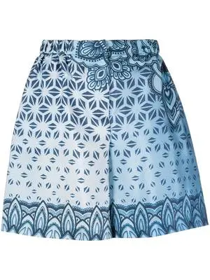 Alberta Ferretti Tonal-design Shorts - Blue