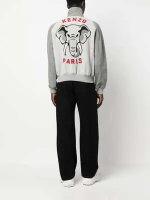 Kenzo Colour-block Bomber Jacket - Grey