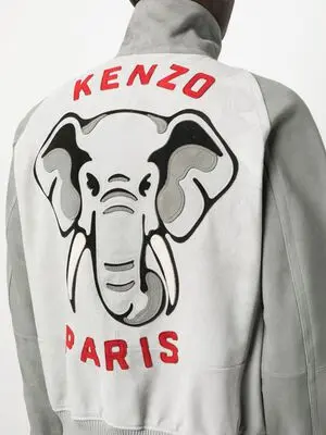 Kenzo Colour-block Bomber Jacket - Grey