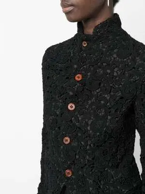 Comme Des Garçons Floral-embroidered Jacket