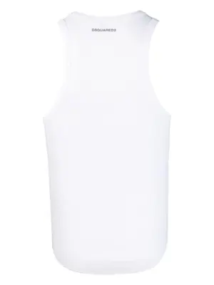 Dsquared2 Ribbed Cotton Tank Top - White