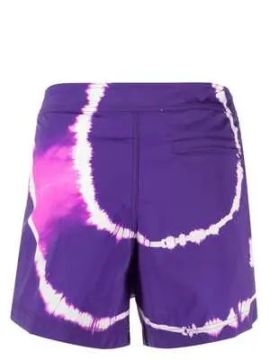 Off-White Tie-dye Printed Shorts - Purple