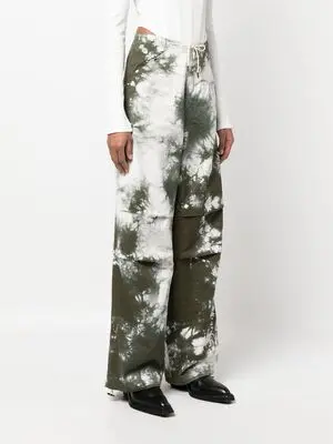 DARKPARK Tie-dye Cargo Trousers - Green
