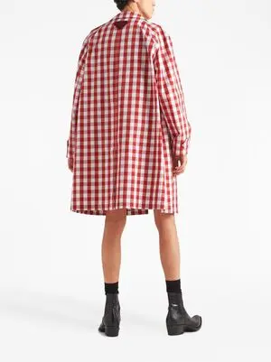 Prada Gingham-check Cotton Coat