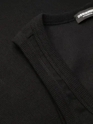 Dsquared2 Ribbed Cotton Tank Top - Black