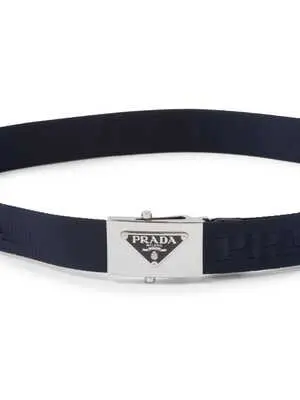 Prada Triangle Logo Woven Belt