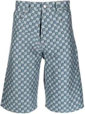 MISBHV Logo-print Denim Shorts - Blue