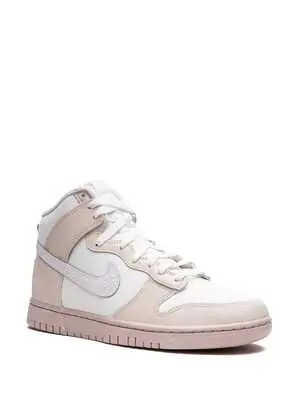 Nike Dunk High Retro Prm Cracked Leather Sneakers - Pink