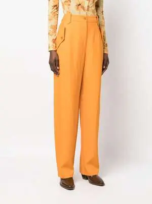 Alberta Ferretti High-waisted Straight-leg Trousers