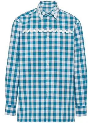 Prada Gingham-check Cotton Shirt - White
