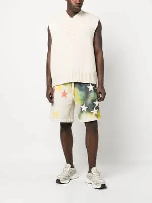 Palm Angels Star Sprayed Track Shorts - Neutrals