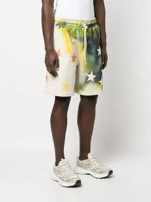 Palm Angels Star Sprayed Track Shorts - Neutrals