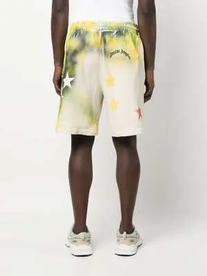 Palm Angels Star Sprayed Track Shorts - Neutrals