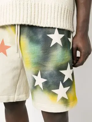 Palm Angels Star Sprayed Track Shorts - Neutrals