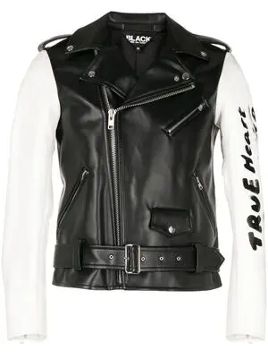 BLACK COMME DES GARÇONS Contrasting-sleeves Biker Jacket - Black