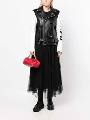 BLACK COMME DES GARÇONS Contrasting-sleeves Biker Jacket