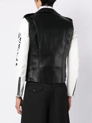 BLACK COMME DES GARÇONS Contrasting-sleeves Biker Jacket