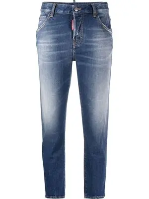 Dsquared2 Distressed Cropped Jeans - Blue