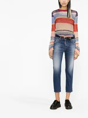 Dsquared2 Distressed Cropped Jeans - Blue