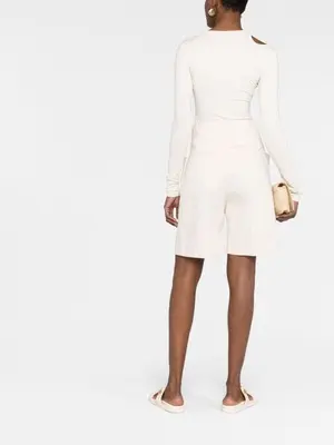 TOTEME Belted High-waist Shorts - Neutrals