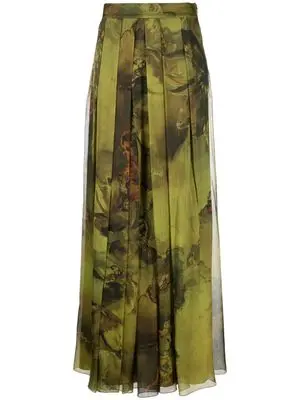 Alberta Ferretti Graphic-print Ankle-length Skirt