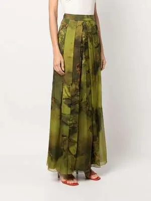 Alberta Ferretti Graphic-print Ankle-length Skirt