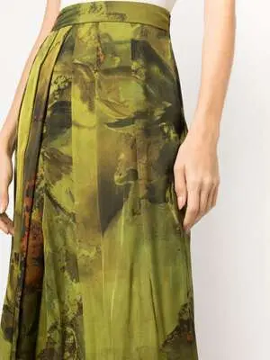 Alberta Ferretti Graphic-print Ankle-length Skirt