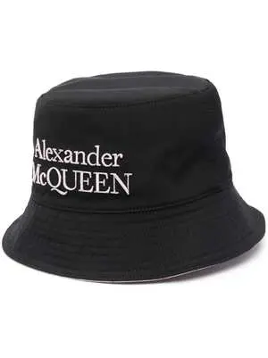 Alexander McQueen Embroidered Logo Bucket Hat - Black
