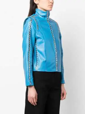 DANCASSAB Elvis Stud-detailing Leather Jacket
