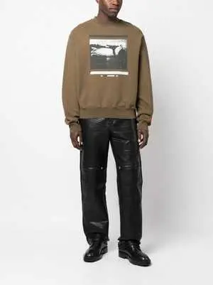 Heron Preston Logo-patch Bird-print Cotton Sweatshirt