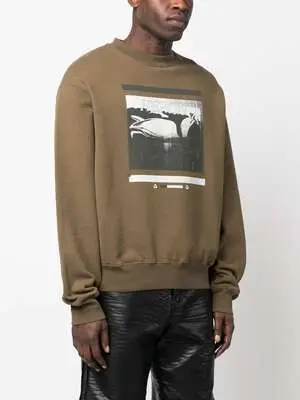 Heron Preston Logo-patch Bird-print Cotton Sweatshirt
